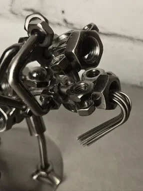 Art | Industrial Metal Welder Sculpture Nut Bolt Art Figure Decor 7 ...